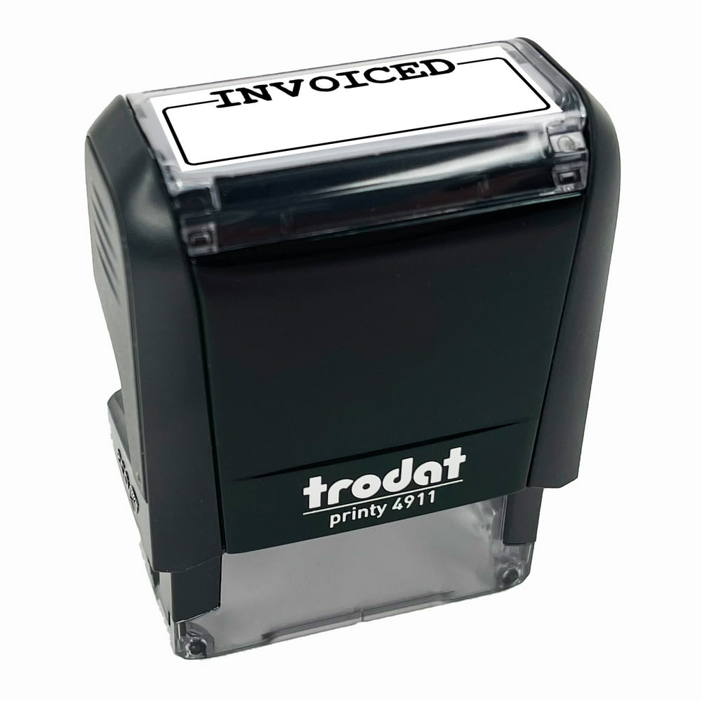 Invoiced Blank Box for Date Signature Billed Self-Inking Rubber Stamp ...