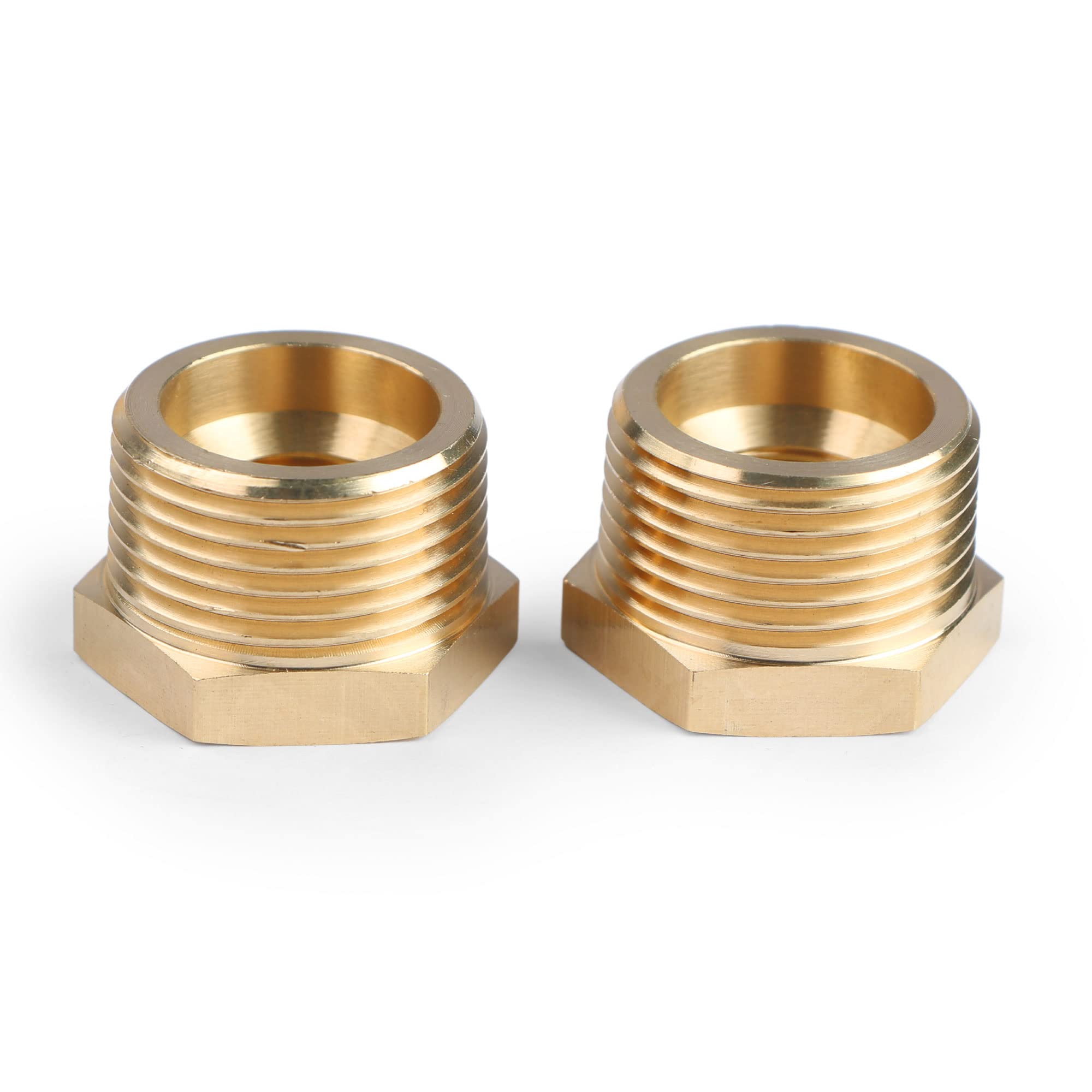 U.S. Solid 2pcs 150psi Brass Reducers Hex Bushings Pipe Threaded ...