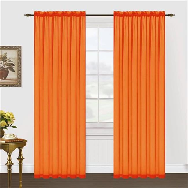 84 in. Monique Voile Panel in Neon Orange - Walmart.com
