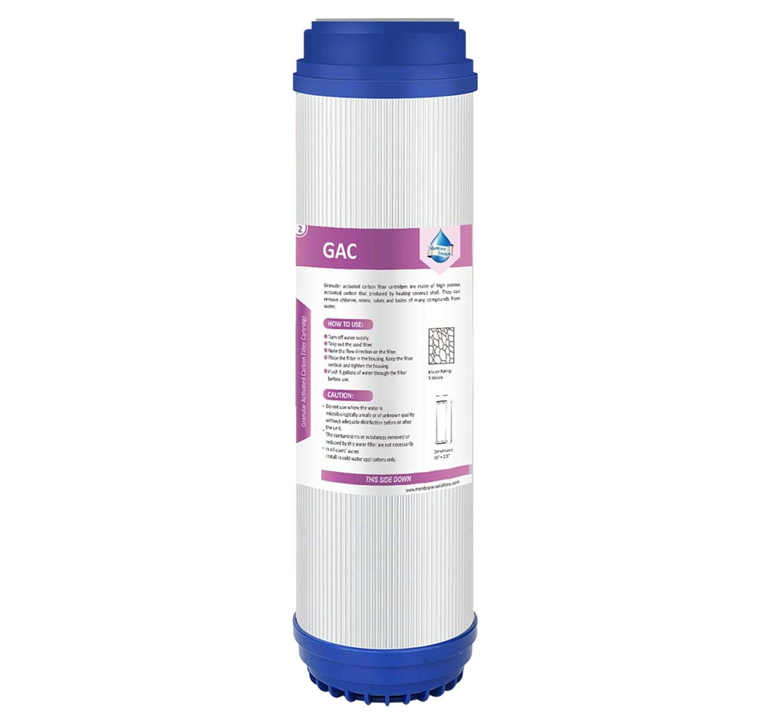 Membrane Solutions 5 Micron 10 inch Granular Activated Carbon Water ...