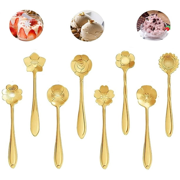 Flower Spoon Set Stainless Steel Tea Spoon Coffee Spoon Sugar Spoon ...