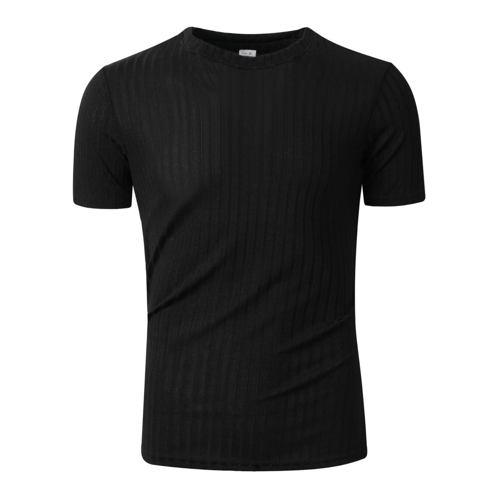 Click here for Lwavelet Mens Ribbed Knit T-Shirt Short-Sleeve Cas... prices