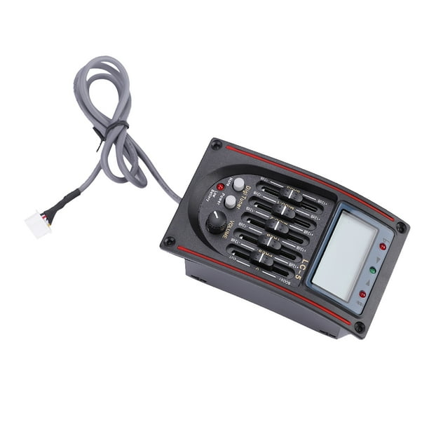 LCD 5-Band Acoustic Guitar Preamp EQ LC-5 Equalizer Tuner Piezo Pickup ...