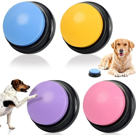 Pet Training Bell, 4 Recordable Buzzer Talk Button for Dog, Toilet ...