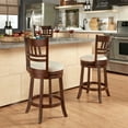 Weston Home Shapel Linen Lattice Back Swivel Counter Height Stool ...