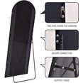 Arched Full Length Mirror 58" x 18" – Black Aluminum Frame, Shatter ...
