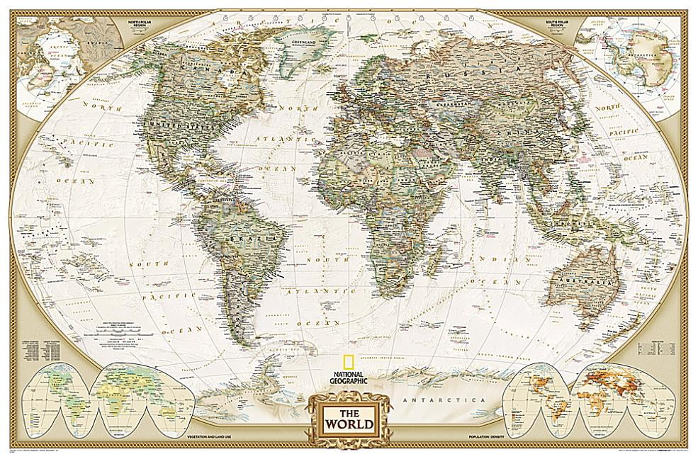 National Geographic: World Executive Enlarged Wall Map - Laminated (73 ...
