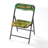 Minecraft 3 Piece Square Metal Folding Table And Chair Set, Green, 24 ...