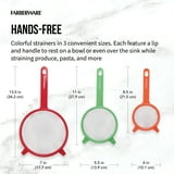 Farberware Stainless Steel Set of 3 Food Strainers in Red, Green, and ...