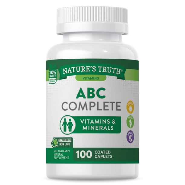 Adult ABC Complete Multivitamin For Men and Women | 100 Caplets | Non ...