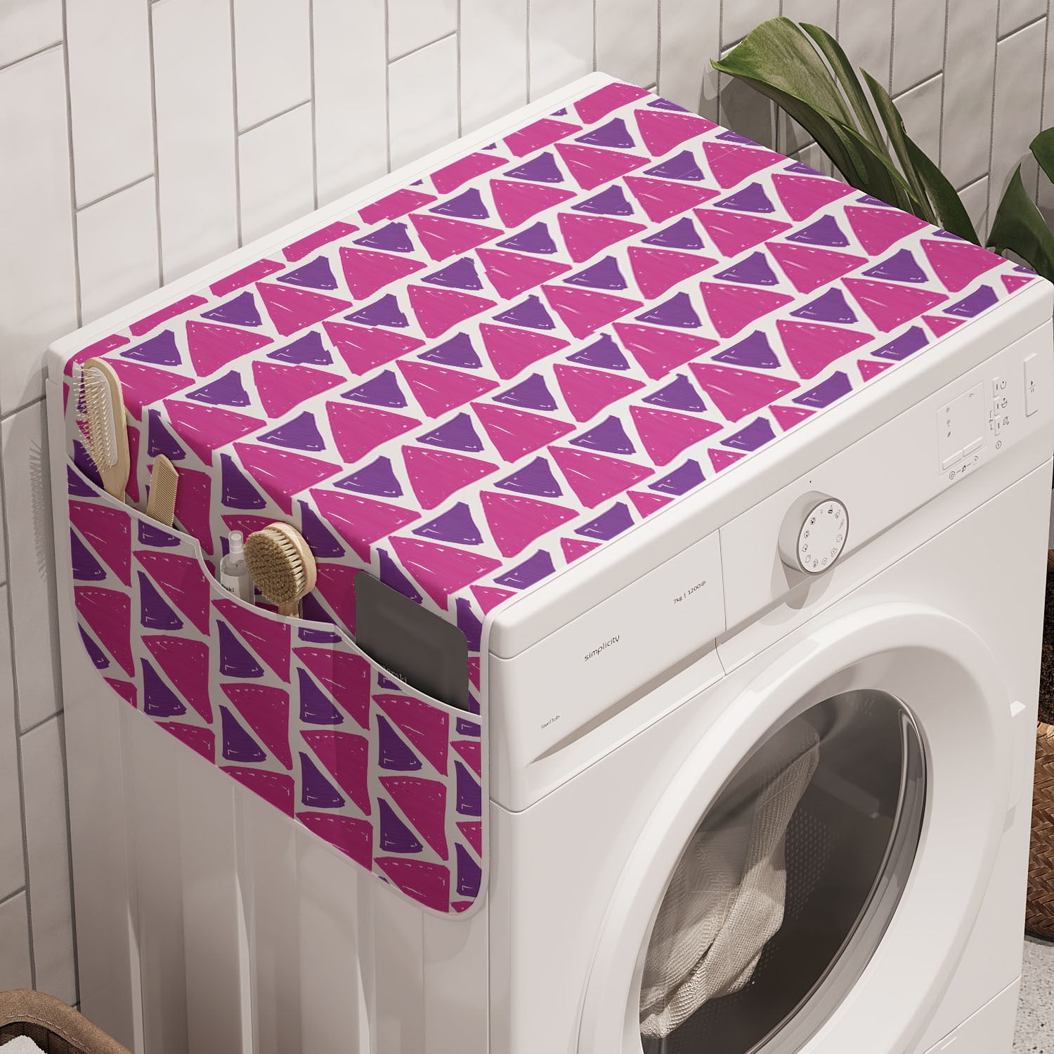 Geometric Washing Machine Organizer, Hand Drawn Sketch Style Triangle ...