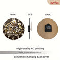 2D flat, a 10-inch wooden round wall clock, "Countryside cottage ...