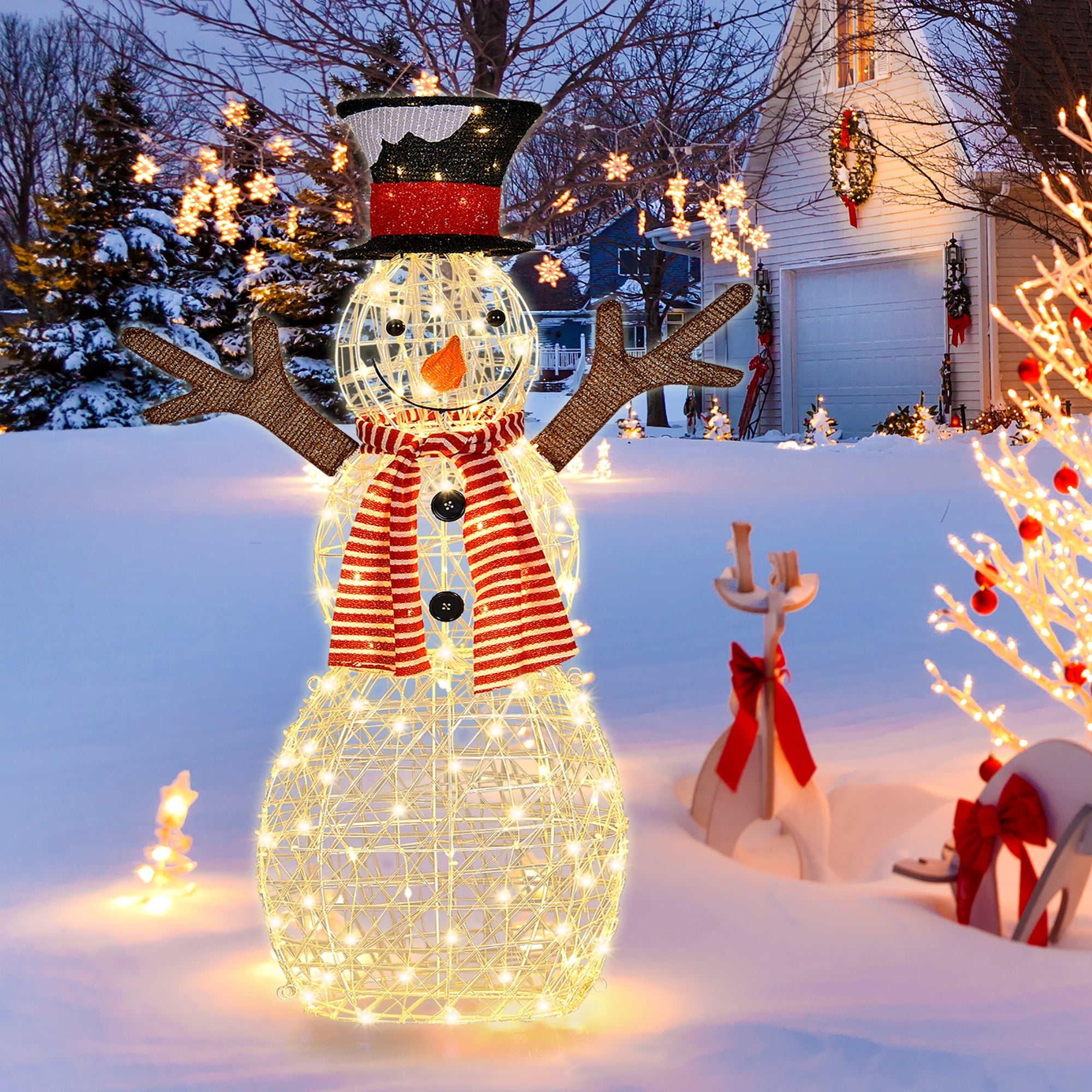 Click here for Costway Pre-Lit Standing Snowman Artificial Christ... prices