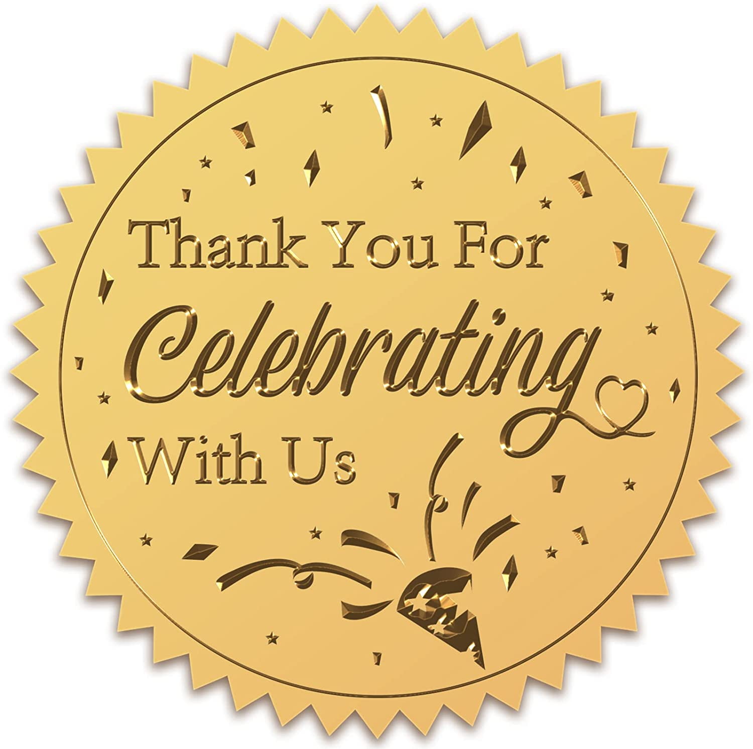 2 Gold Foil Sticker Celebration 100pcs Certificate Seals Gold Embossed ...