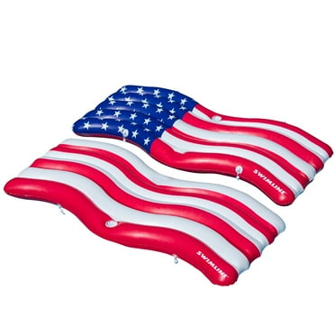 Swimline Vinyl Inflatable Americana Flag Lake ConnectorMat Pool Float ...