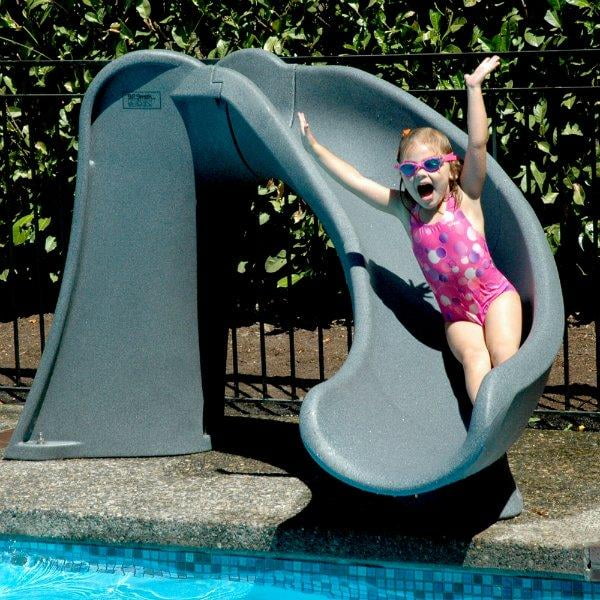 S.R. Smith SR Smith Cyclone Pool Slide with Right Curve Gray Granite ...