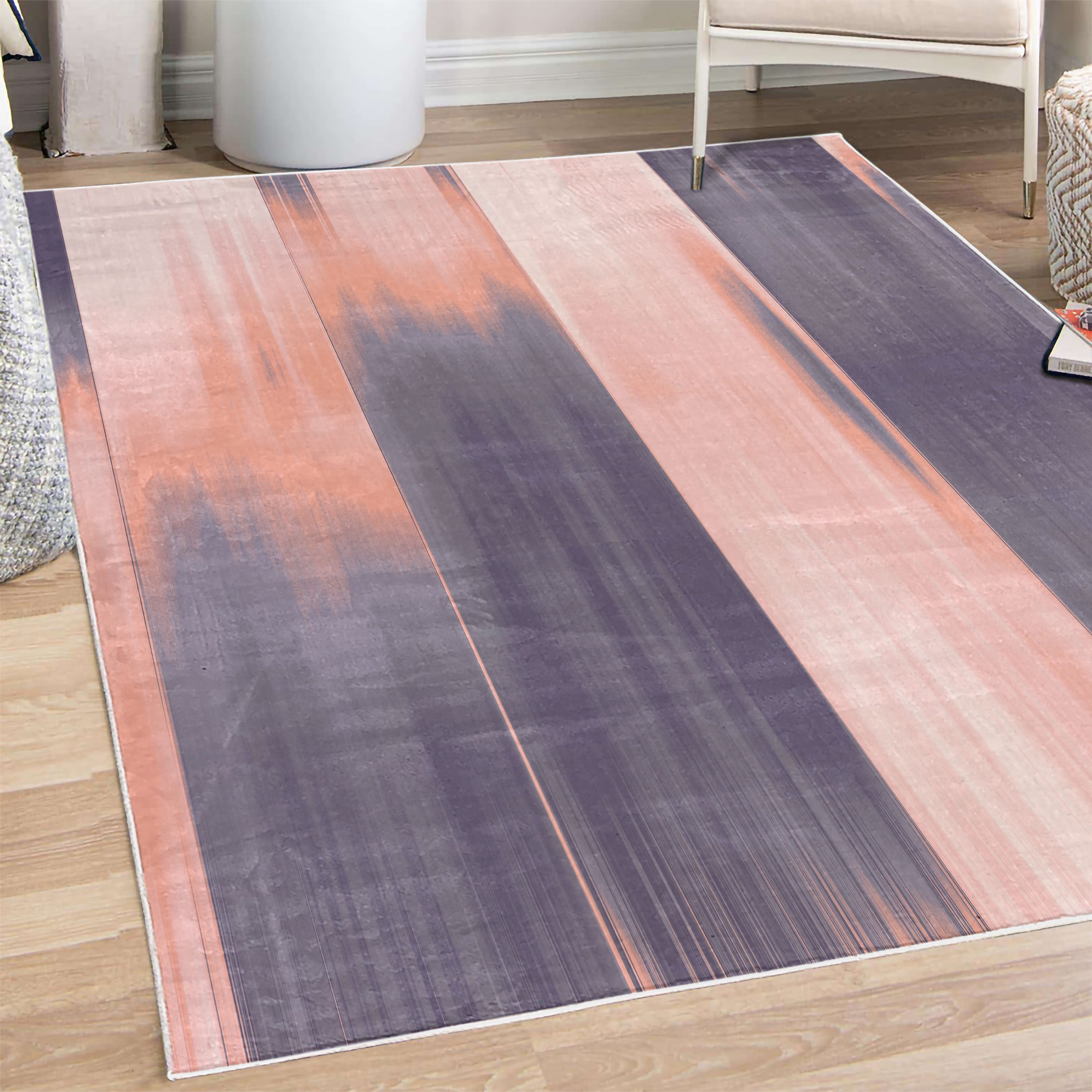 Earth Tones Decorative Rug, Abstract Modern Design Ombre Inspired ...