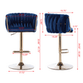 24-32 Inch Velvet Woven Bar Stools, Counter Height Adjustable Swivel ...