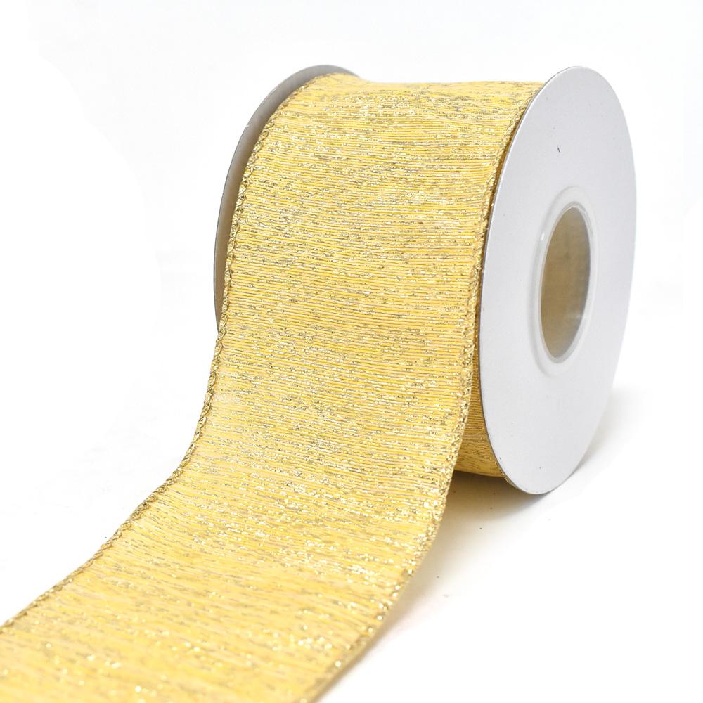 Lame Faux Dupioni Wired Edge Christmas Ribbon, 2-1/2-Inch, 10-Yard ...