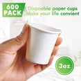 3 oz White Disposable Paper Cups, 600 Count - Bathroom, Mouthwash ...