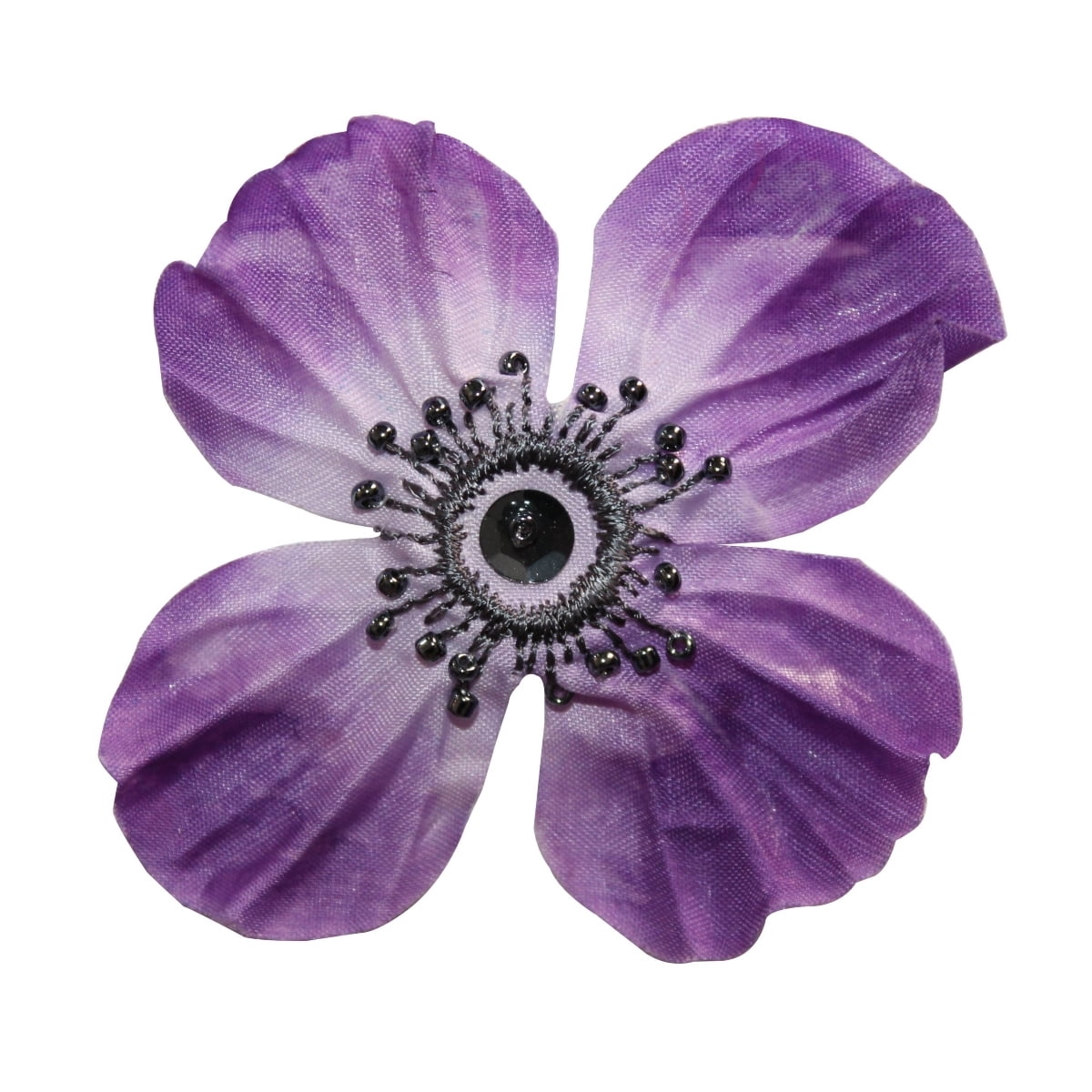 ID 8652 Purple Lace Flower Patch Beaded Garden Plant Embroidered IronOn ...