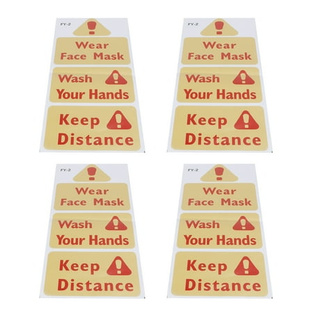 Safety Sign Decal,4PCS Warning Signs Wall Warning Decals Wall Decals ...