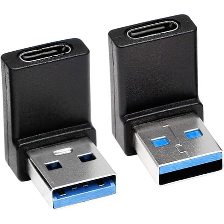 Right Angle USB C to USB A Adapter, Up Angle & Down Angle USB A 3.0 ...