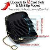 Imeetu RFID Credit Card Holder, Leather Women Card Case Wallet with Keychain Window, Peacock ...