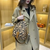 Leopard Print Backpack for Women Pu Leather Cheetah Print Shoulder ...