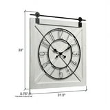 Elara Farmhouse Square Barn Door Metal Wall Clock - Walmart.com