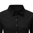 Beppter Womens Long Sleeve Solid Color Button Turn Down Collar Shirts