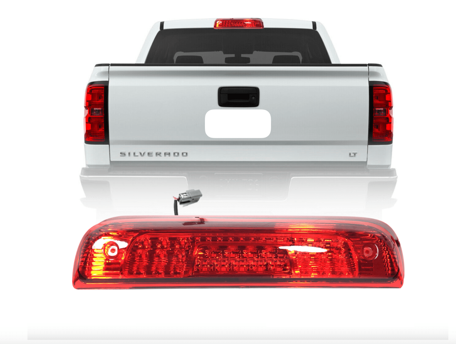 For 2014-2018 Chevy Silverado GMC Sierra 3RD Third Brake Tail Red Led ...