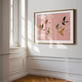 Affixzi Pink Birds Art Print, Abstract Pink Wall Art, Minimalist Wall ...
