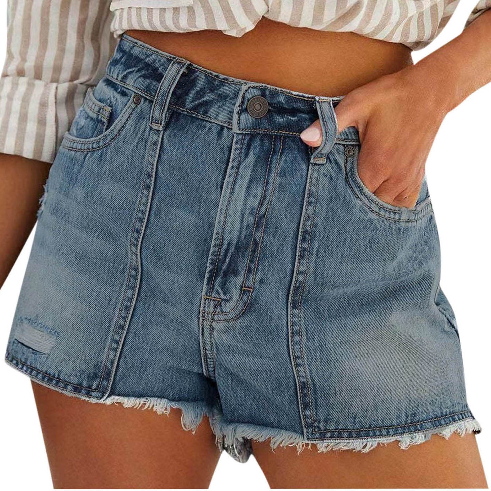 Click here for Timegard Womens Jean Shorts High Waisted Ripped Cl... prices