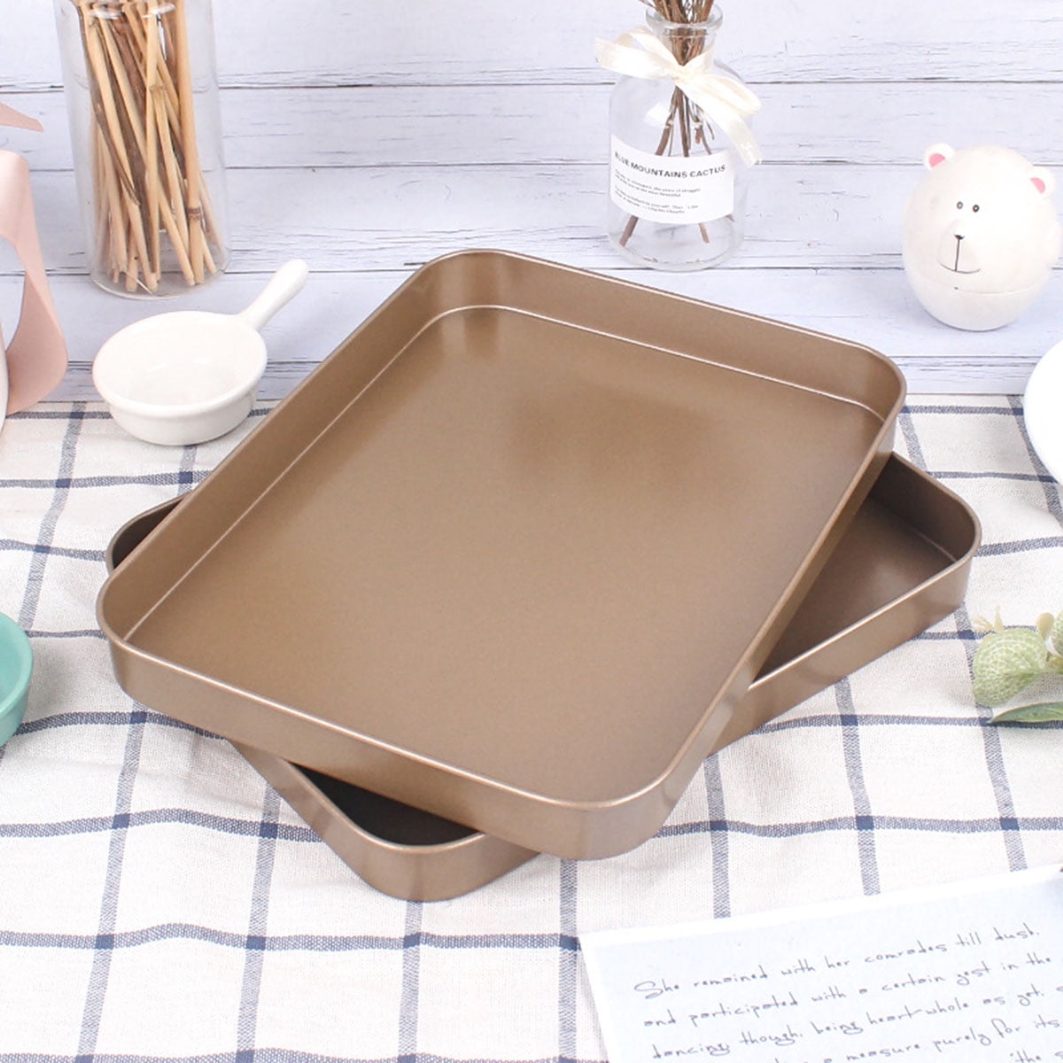 Good-Life Rectangle Non-stick Baking Tray Carbon Steel Kitchen Cake ...