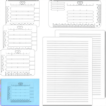 12 Sheets Calligraphy Stencils Bookmark Templates Numbers and Letters ...