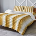 4 Piece Duvet Cover Set Full, Golden White Modern Stripes Soft ...