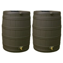 Good Ideas Rain Wizard 50 gal Plastic Rain Barrel w/ Brass Spigot (5 ...