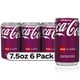 Coca-Cola Cherry Mini Soda Pop Soft Drink, 7.5 fl oz, 6 Pack Cans ...