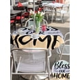 Bless Our Home Round Outdoor Tablecloth with Umbrella Hole Leaf Color ...
