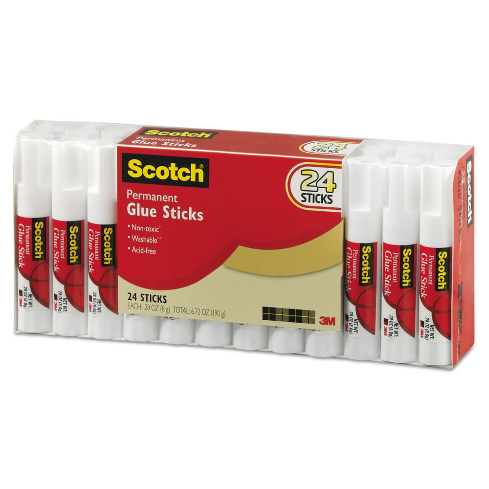 Scotch All Purpose Permanent Glue Stick, 0.28 oz, 24-Pack - Walmart.com ...