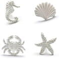 4 Pack Beach Coastal Ocean Animal Cabinet Knobs, Distressed Cast Iron ...