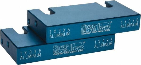 Snap Jaws 6" Wide x 3" High x 1" Thick, Flat/No Step Vise Jaw Soft ...