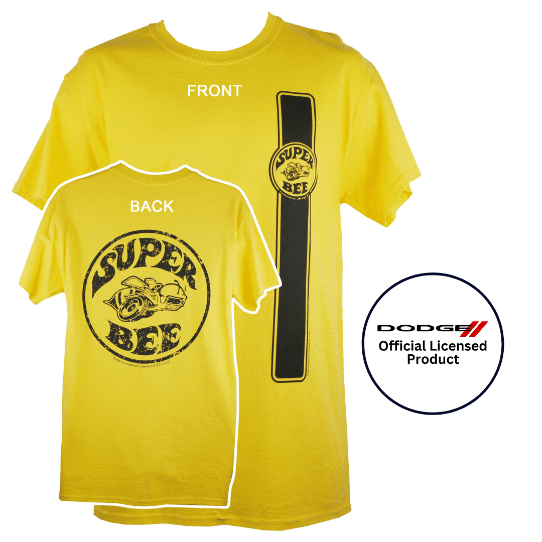 Dodge Super Bee 60s 70s Logo Car Graphic Cotton T-Shirt Yellow Official ...