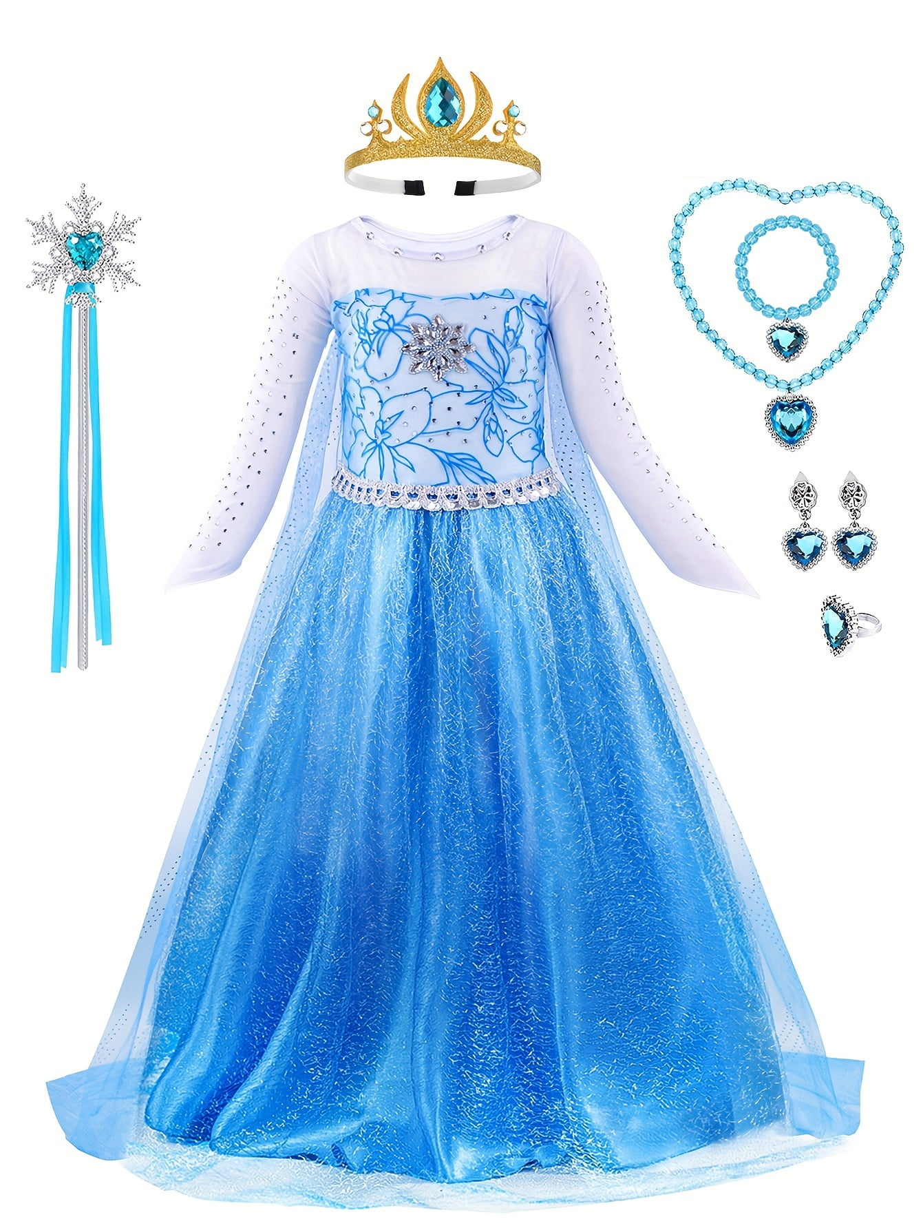 Costume de Reine pour Fille Robe Elsa Cosplay Princesse Vêtements pour ...