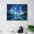 AIOE "Northern Lights Over Mountain Lake" Aurora Borealis Wall Art ...