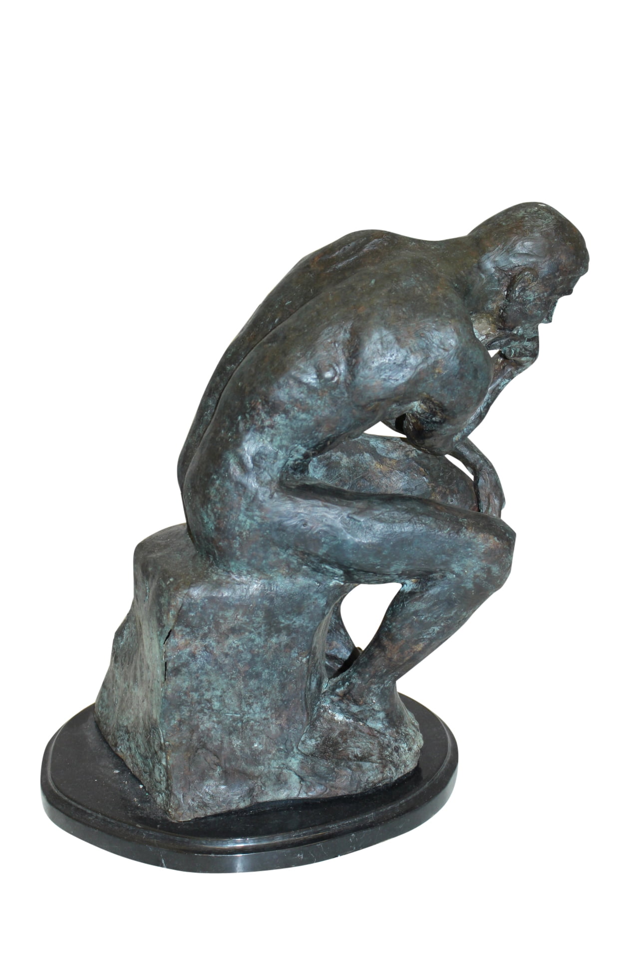 The Thinker Bronze Statue - Size: 10"L x 12"W x 17"H. - Walmart.com