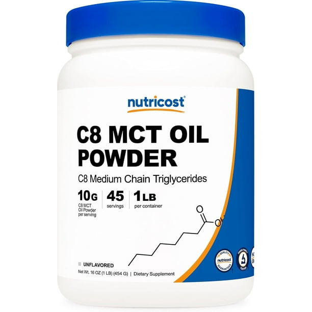 Nutricost C8 MCT Oil Powder (C8 Medium Chain Triglycerides) | 10g C8 ...