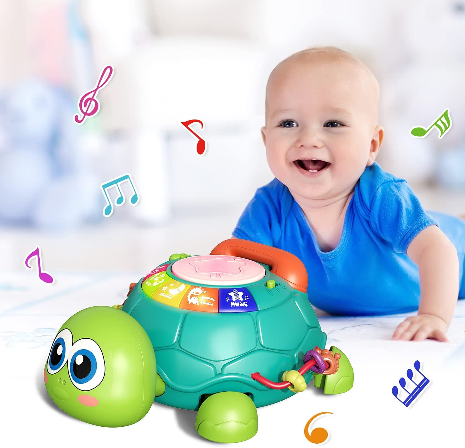 Baby Learning Toy Musical Turtle Toy with Lights & Sounds, Electronic ...