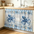 Blue Octopus Coastal Cabinet Curtains 32" W x 55" L, Summer Starfish ...